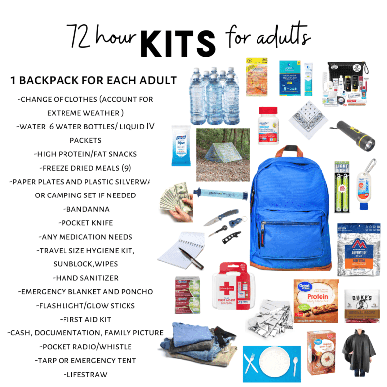 72 Hour Emergency Backpacks and Kits - More Momma!